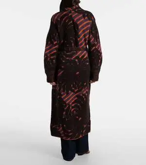 Dries Van Noten Wool And Alpaca-blend Jacquard Wrap Coat