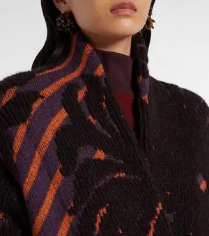 Dries Van Noten Wool And Alpaca-blend Jacquard Wrap Coat