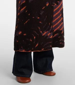 Dries Van Noten Wool And Alpaca-blend Jacquard Wrap Coat