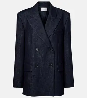 Sportmax Ancella Double-breasted Denim Blazer - Blue