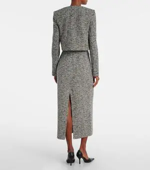Oscar De La Renta Floral-appliqué Cotton-blend Tweed Jacket