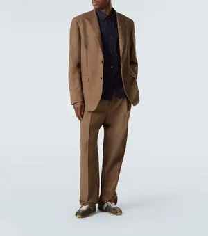 MAISON MARGIELA Mohair And Wool Straight Pants - Brown