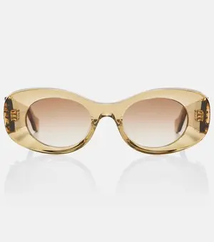 Loewe Anagram Oval Sunglasses - Green