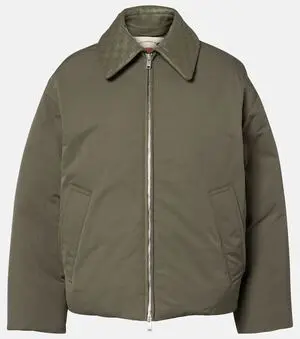 Bottega Veneta Intrecciato Leather-trimmed Down Jacket - Green