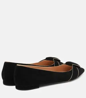 GIANVITO ROSSI Suede Ballet Flats - Black