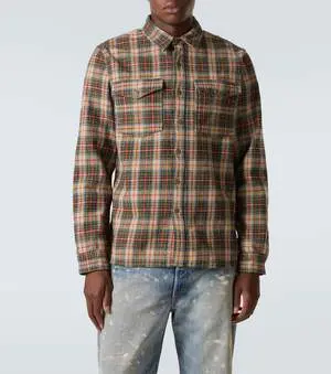 Ralph Lauren Plaid Wool And Cotton-blend Twill Shirt