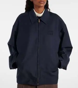 Miu Miu Mohair And Wool Blouson Jacket - Blue
