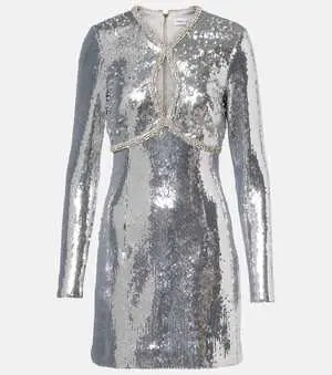 Silver Sequin Mini Dresses