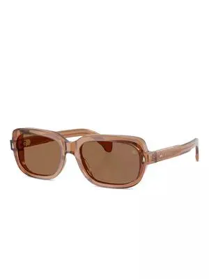 Moncler Suntrap Rectangle-frame Sunglasses - Orange