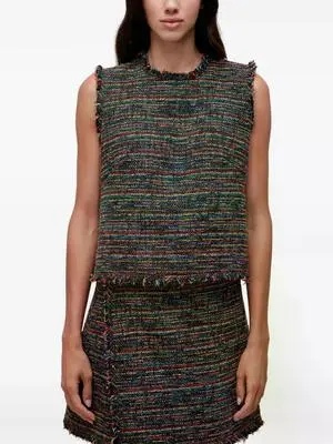 OSKLEN Fringed Tweed Top