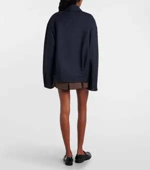Miu Miu Mohair And Wool Blouson Jacket - Blue
