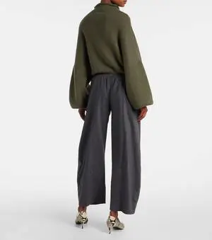 Khaite Clover Wool Barrel-leg Trousers