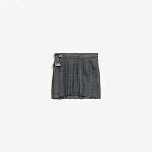 Balenciaga Pleated Mini Skirt With Leather Belt Detail