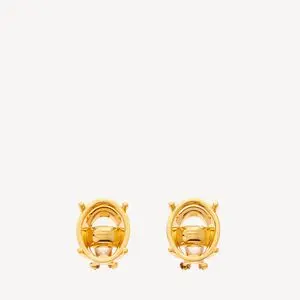 Balenciaga Frame Oval Earrings - Gold