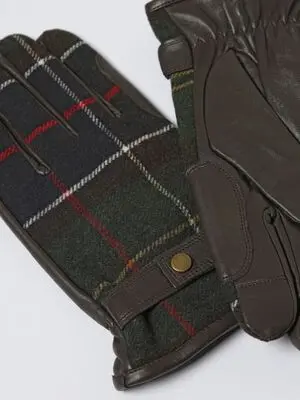 Barbour Leather And Patterned Gloves - Multicolor