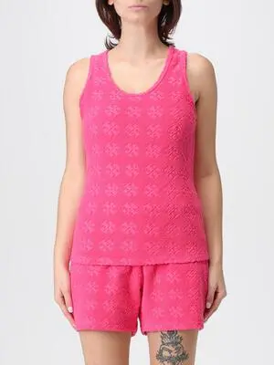 Tory Burch Terry Cloth Logo Tank - Fuchsia