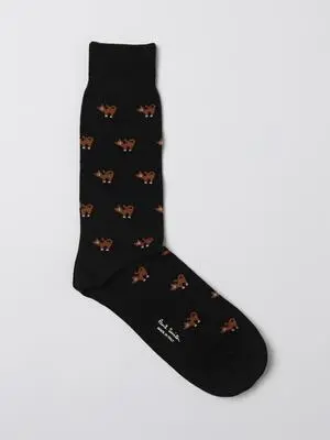 Paul Smith Patterned Crew Socks - Black