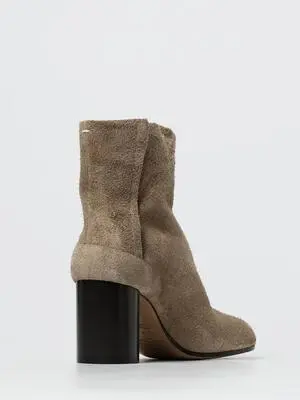 MAISON MARGIELA Suede Ankle Boots With Block Heel - Beige