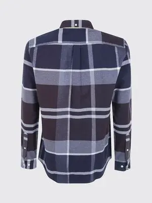 Barbour Check Cotton Long-sleeve Shirt With A Button-down Collar - Blue