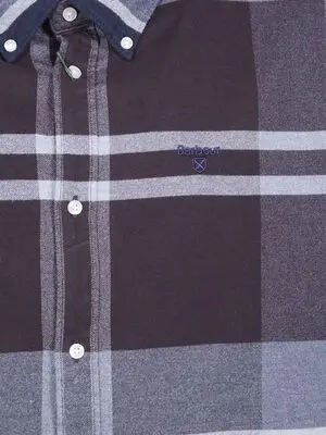 Barbour Check Cotton Long-sleeve Shirt With A Button-down Collar - Blue
