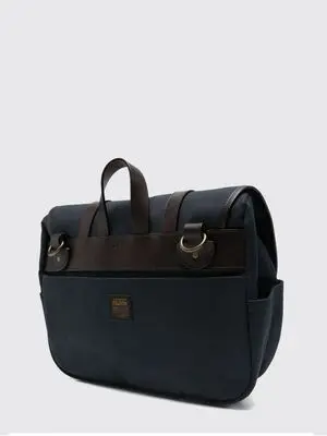 Filson Rugged Twill Crossbody Bag With Leather Trim And Buckle Closure - Blue