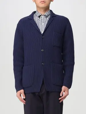 FAY Ribbed Knit Cardigan - Blue