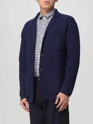 FAY Ribbed Knit Cardigan - Blue