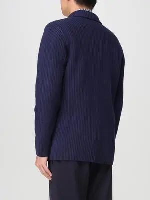 FAY Ribbed Knit Cardigan - Blue