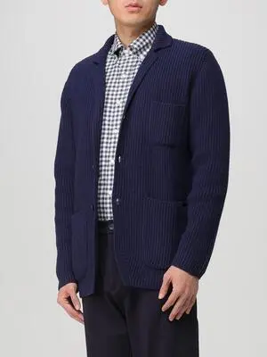 FAY Ribbed Knit Cardigan - Blue