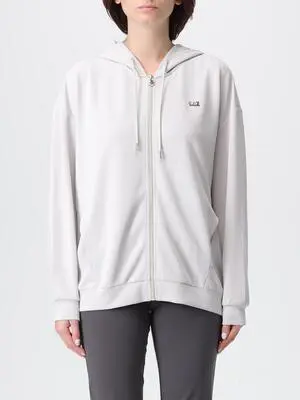 EA7 Zip-up Hoodie With Logo Detail - Ice