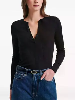 PATRICK ASSARAF Henley Ribbed Top