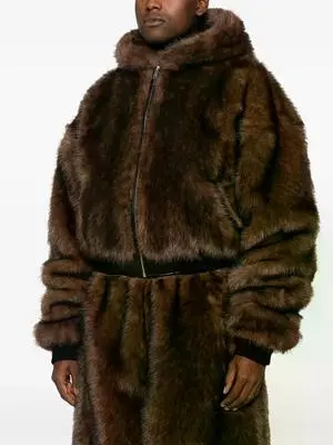 LỰU ĐẠN Hooded Faux-fur Jacket