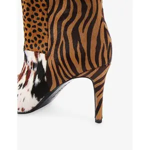 Carvela Animal-print Leather Knee-high Stiletto Boots