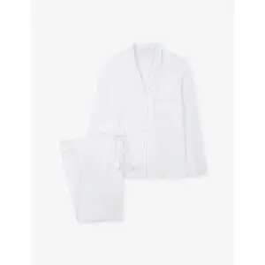 THE WHITE COMPANY Relaxed-fit Stitched-trim Cotton Pyjamas - White