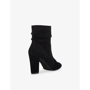 DUNE Ruched Suede Heeled Ankle Boots