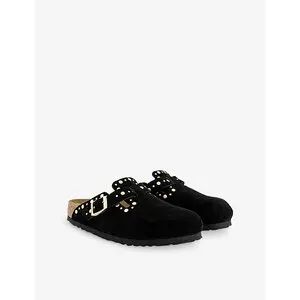 BIRKENSTOCK Boston Stud-embellished Suede Clogs