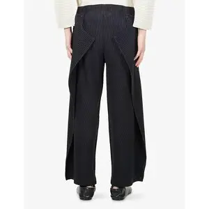 Issey Miyake Angular Stone Wide-leg Knitted Trousers