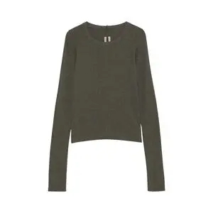 Rick Owens Cropped Rib Long-sleeve T-shirt - Grey
