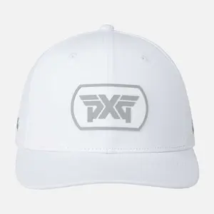 PXG 6-panel Low Crown Dog Tag Snapback Cap - White/grey