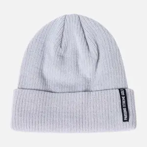 PXG Logo Tag Rib Knit Beanie - Gray