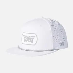 PXG Dog Tag 6-panel High Crown Snapback Cap - White/grey