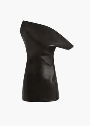 Khaite Corinne Leather Top - Black