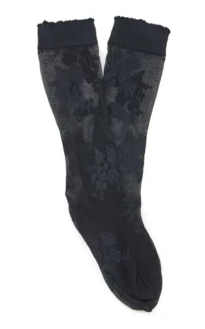 Valentino Garavani Sheer Lace Socks - Black