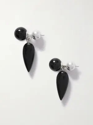 SOPHIE BUHAI Tiny Phoenician Onyx Drop Earrings - Black