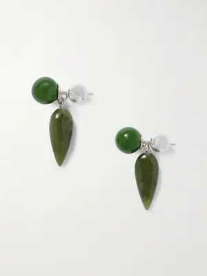 SOPHIE BUHAI Tiny Phoenician And Silver Earrings - Green