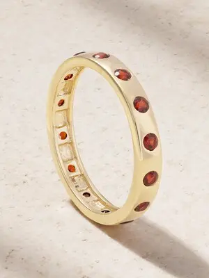 STONE AND STRAND Fauvist Form 10-karat Garnet Ring - Gold