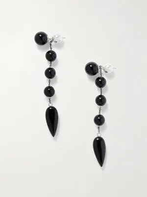 SOPHIE BUHAI Small Phoenician Silver And Onyx Earrings - Black