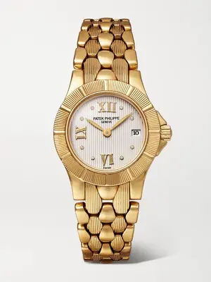 STEPHANIE WINDSOR Patek Philippe Vintage 1990s Neptune 27mm 18-karat Watch - Gold