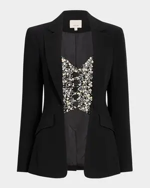 Cinq À Sept Cynthia Embellished Combo Blazer