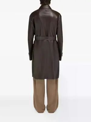 FERRAGAMO Belted Deerskin Duster Coat